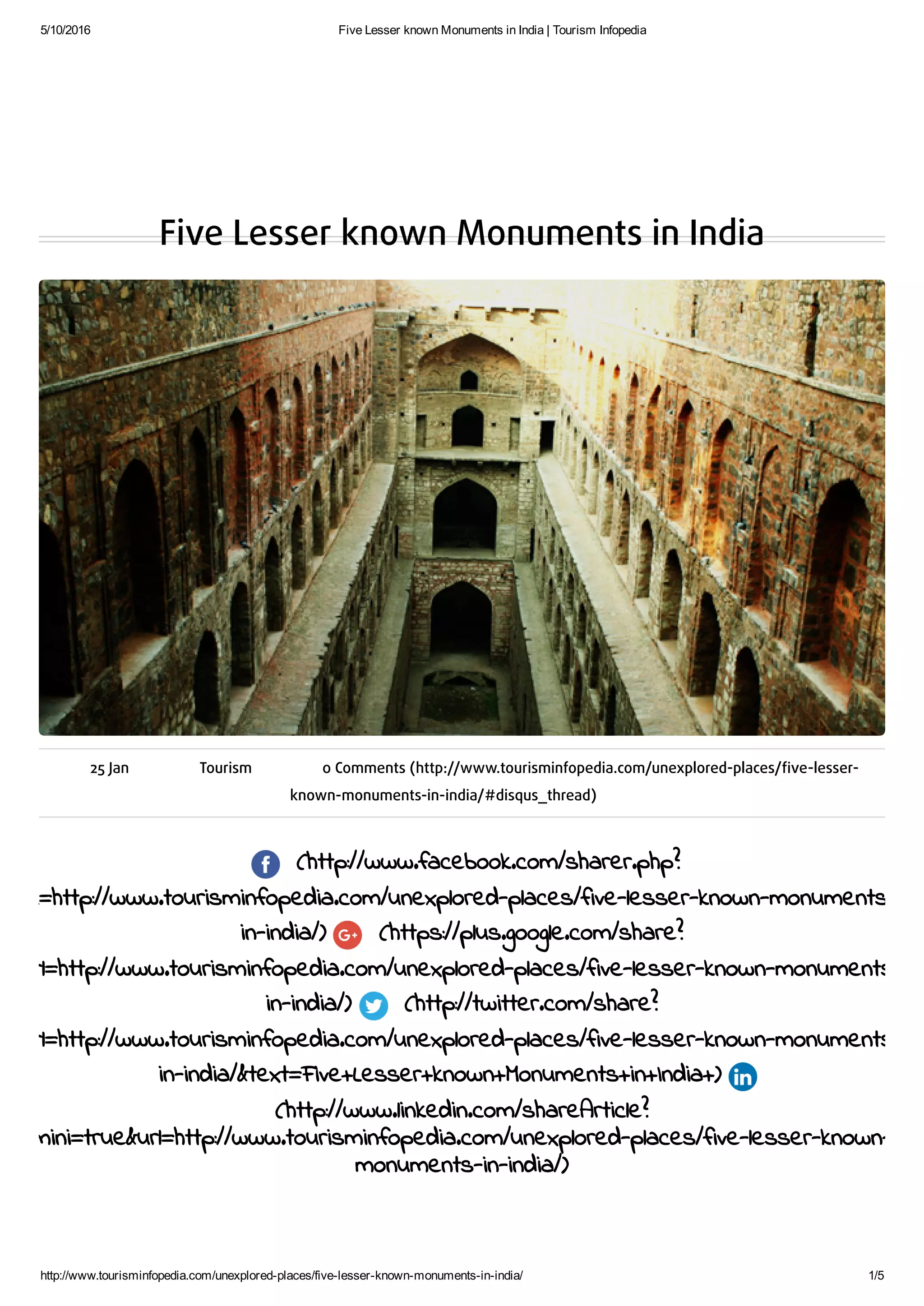 Five lesser known monuments in india tourism infopedia | PDF