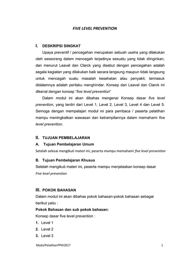 Five level prevention | PDF