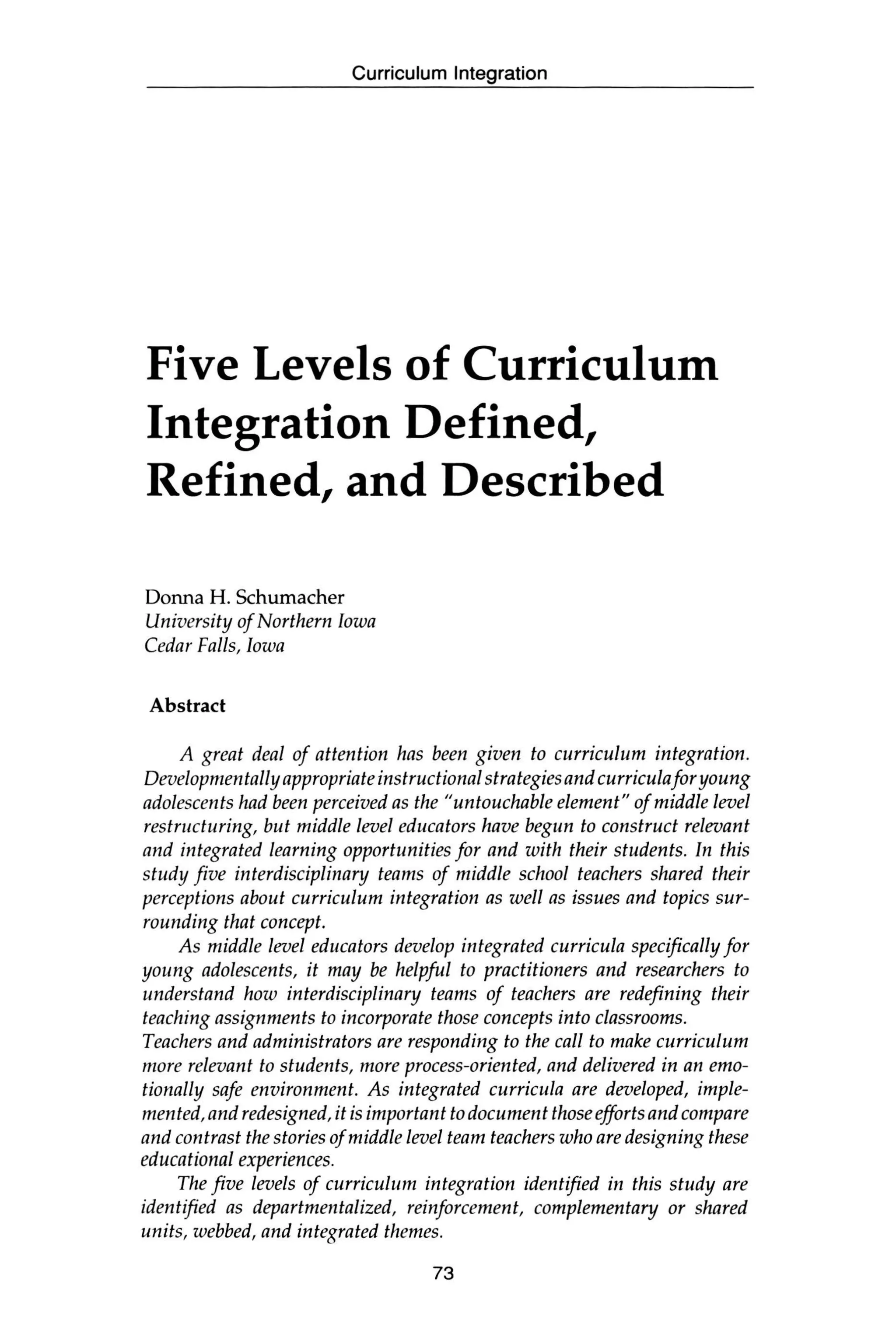 Five Levels of Curriculum Integration Defined Refined and Described.pdf
