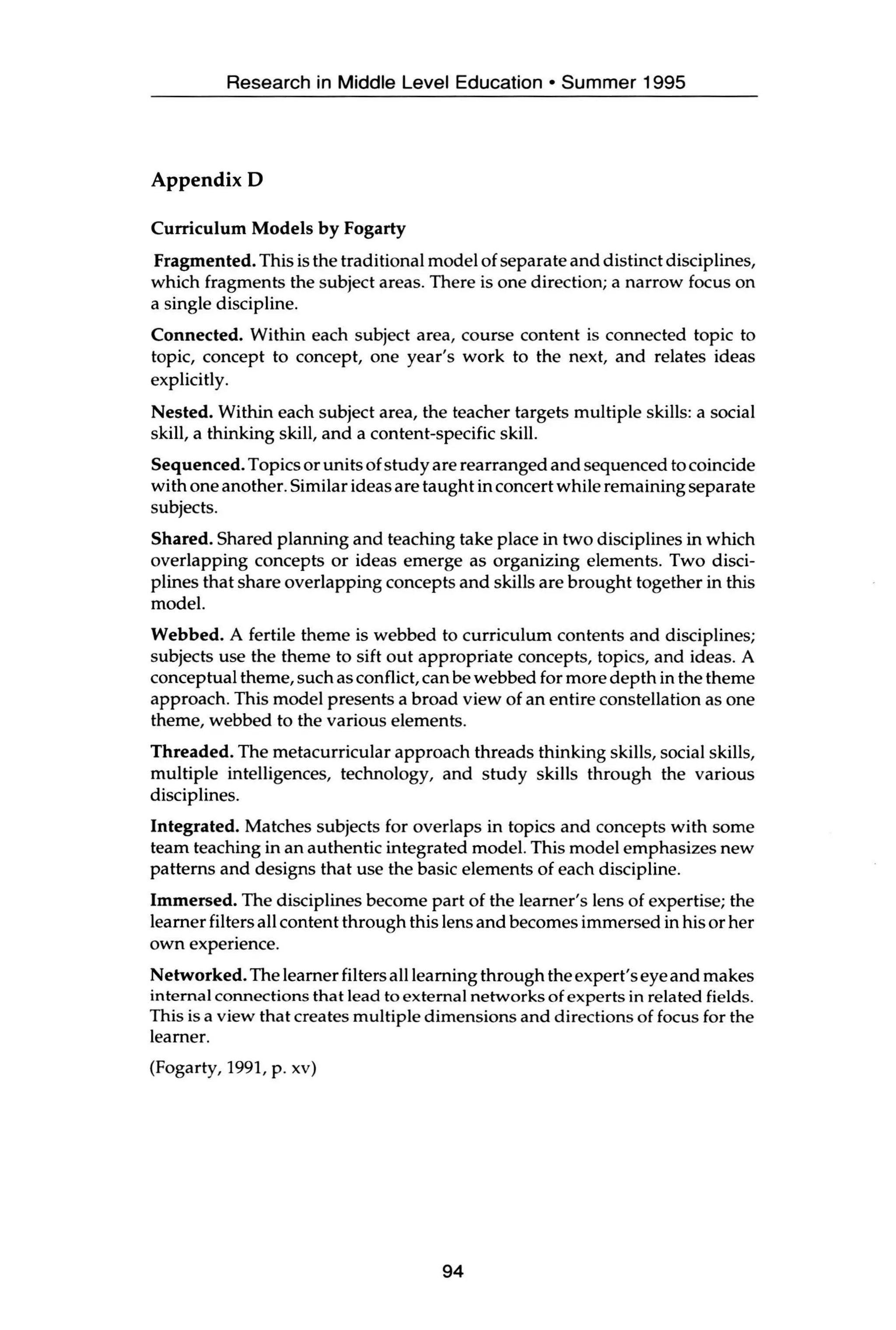 Five Levels of Curriculum Integration Defined Refined and Described.pdf