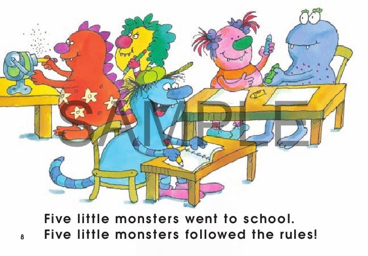 Five little monsters went to schoool
