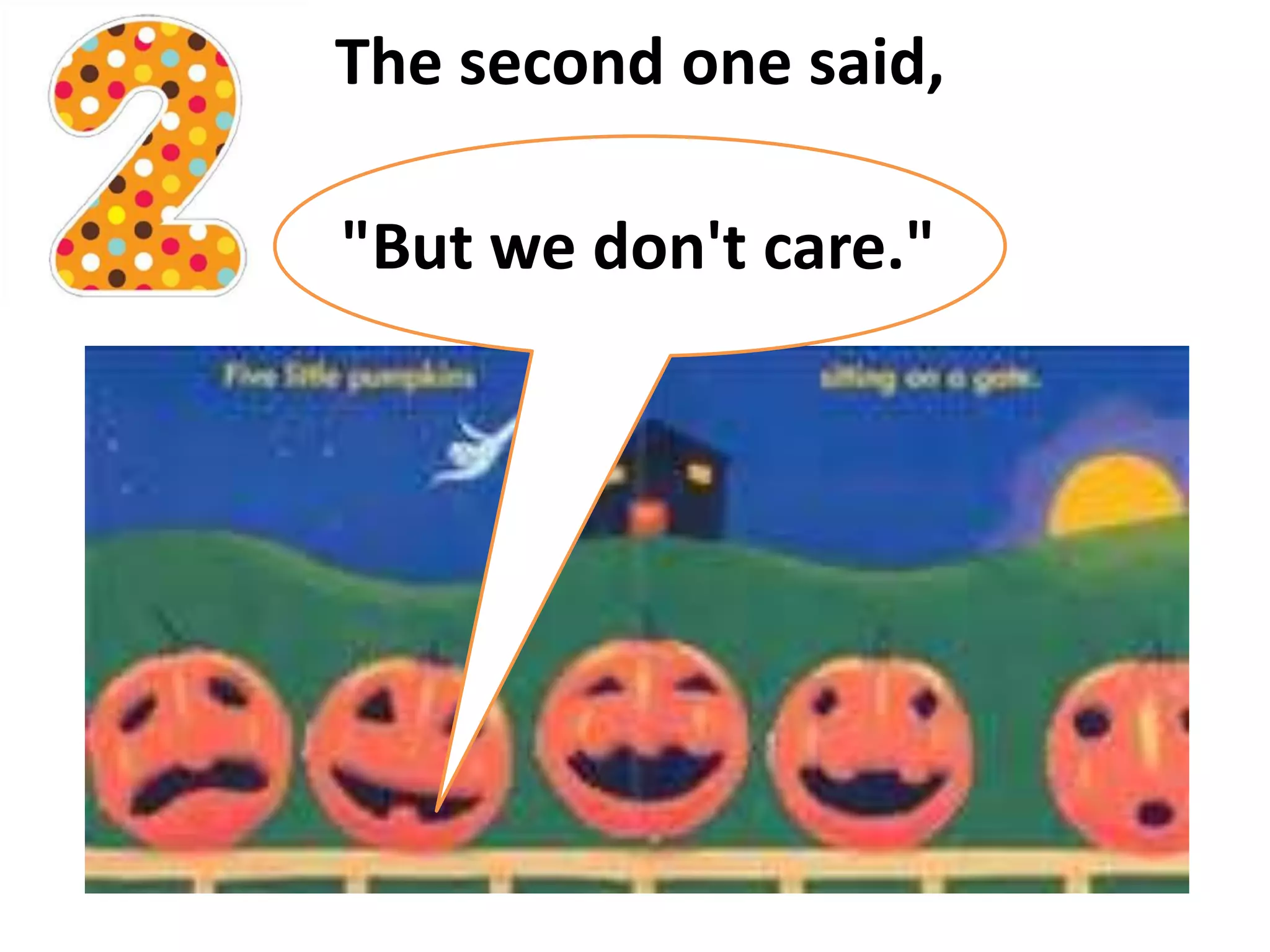 Five little pumpkins sitting on a gate | PPTX