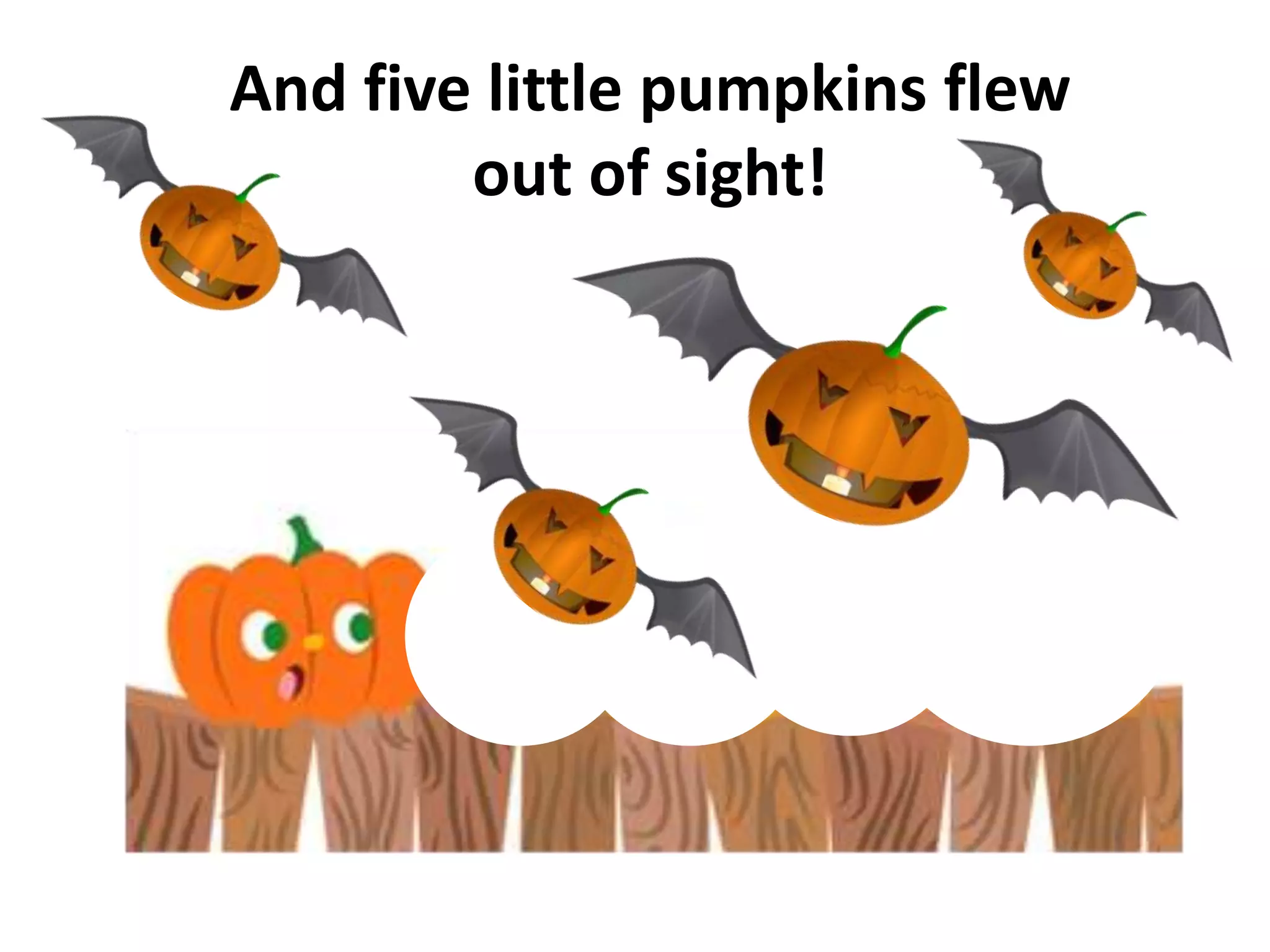 Five little pumpkins sitting on a gate | PPTX