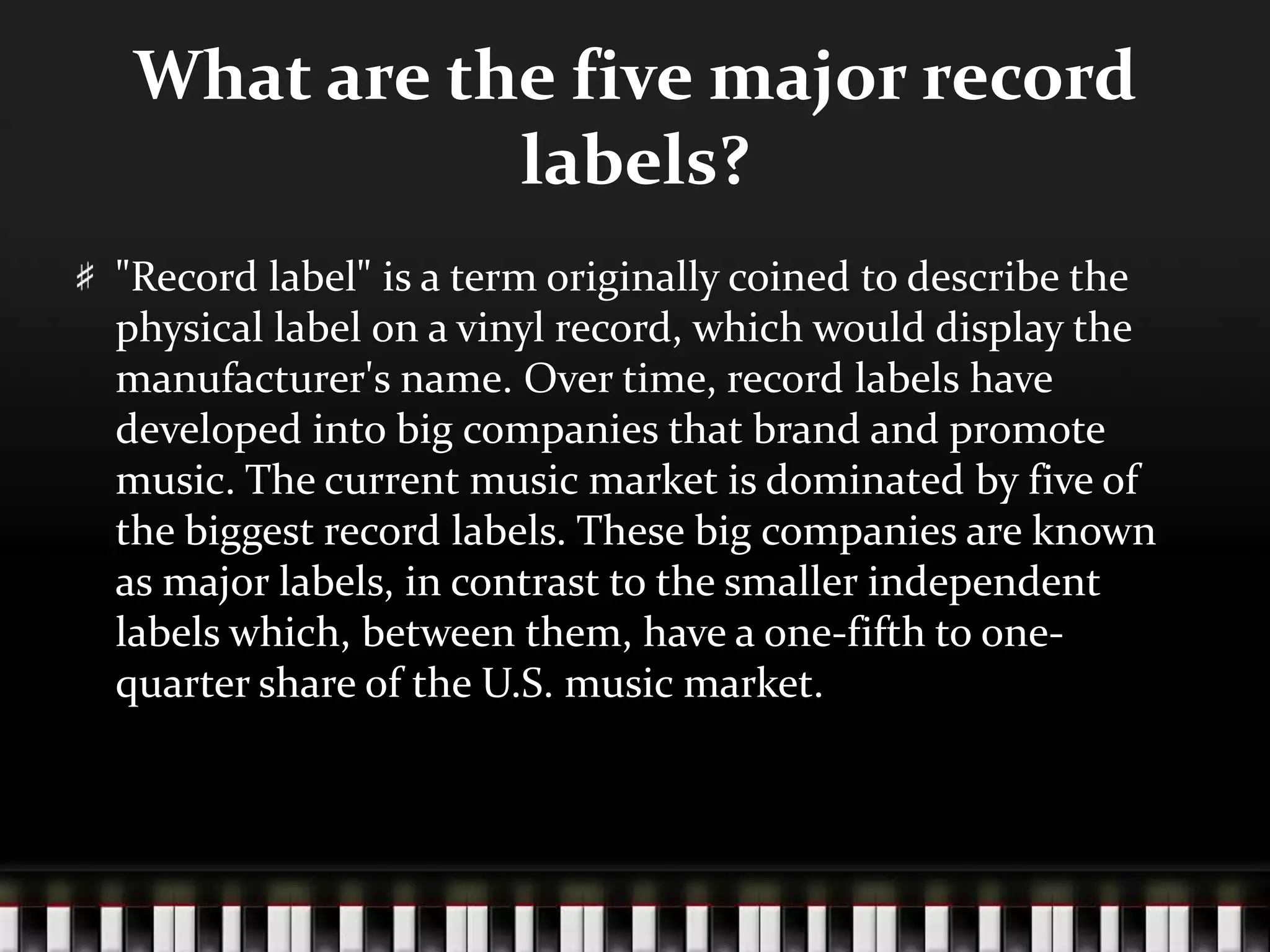 Five major labels | PPTX