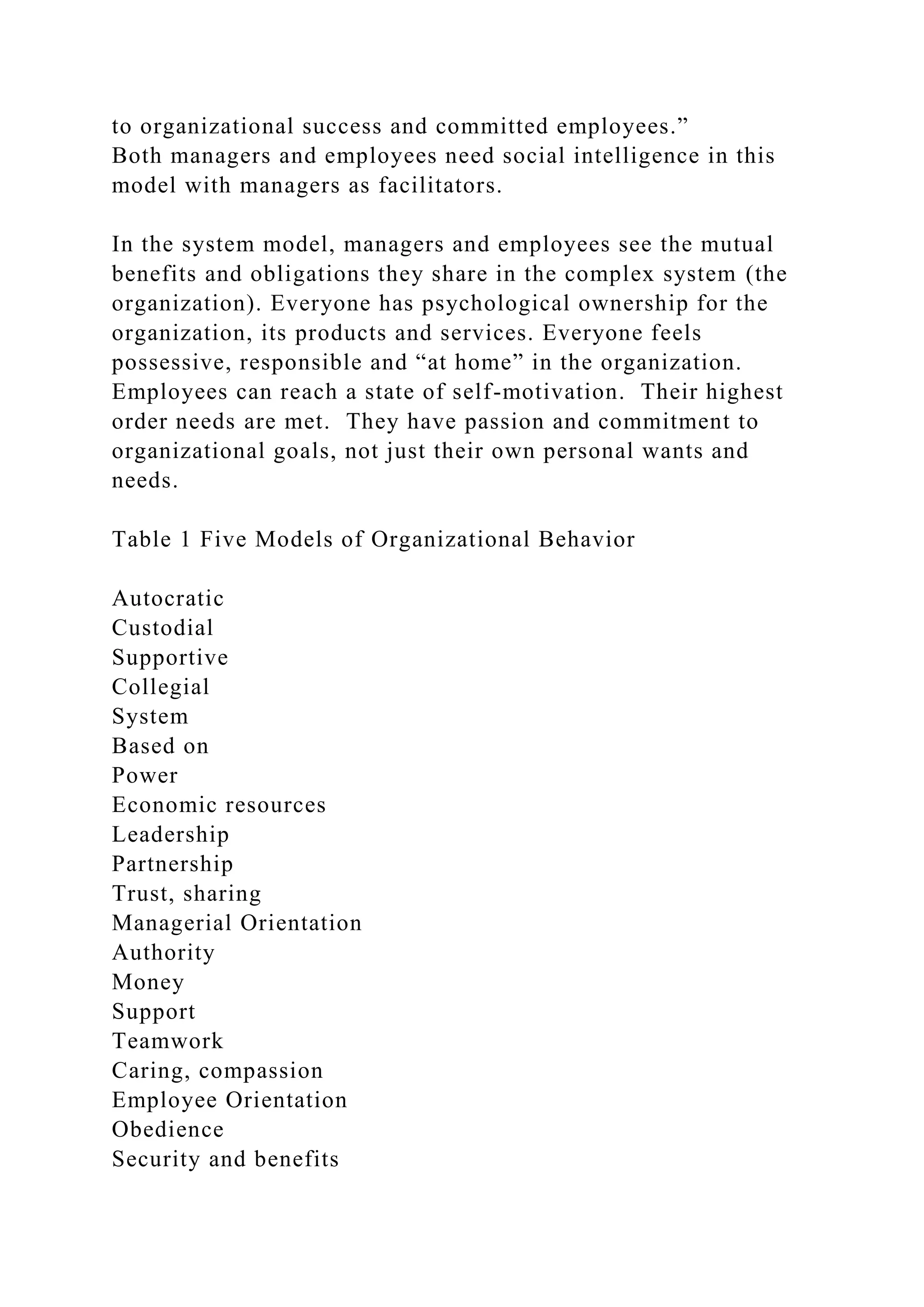 Five Models of Organizational BehaviorWe will look at five models.docx