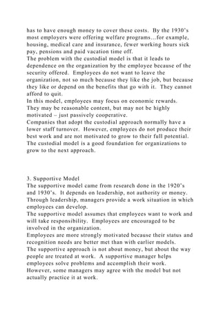 Five Models of Organizational BehaviorWe will look at five models.docx