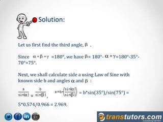Five most comprehensive examples of triangle laws | PPTX