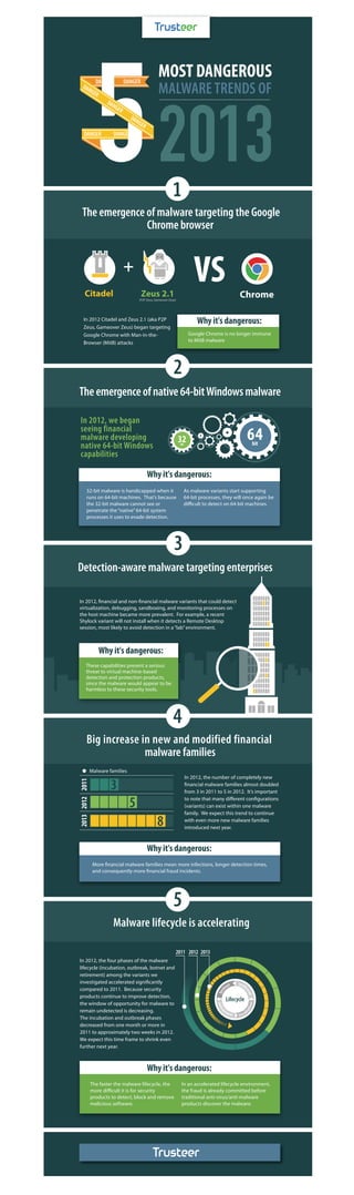 INFOGRAPHIC: 5 Most Dangerous Malware Trends of 2013 | PDF