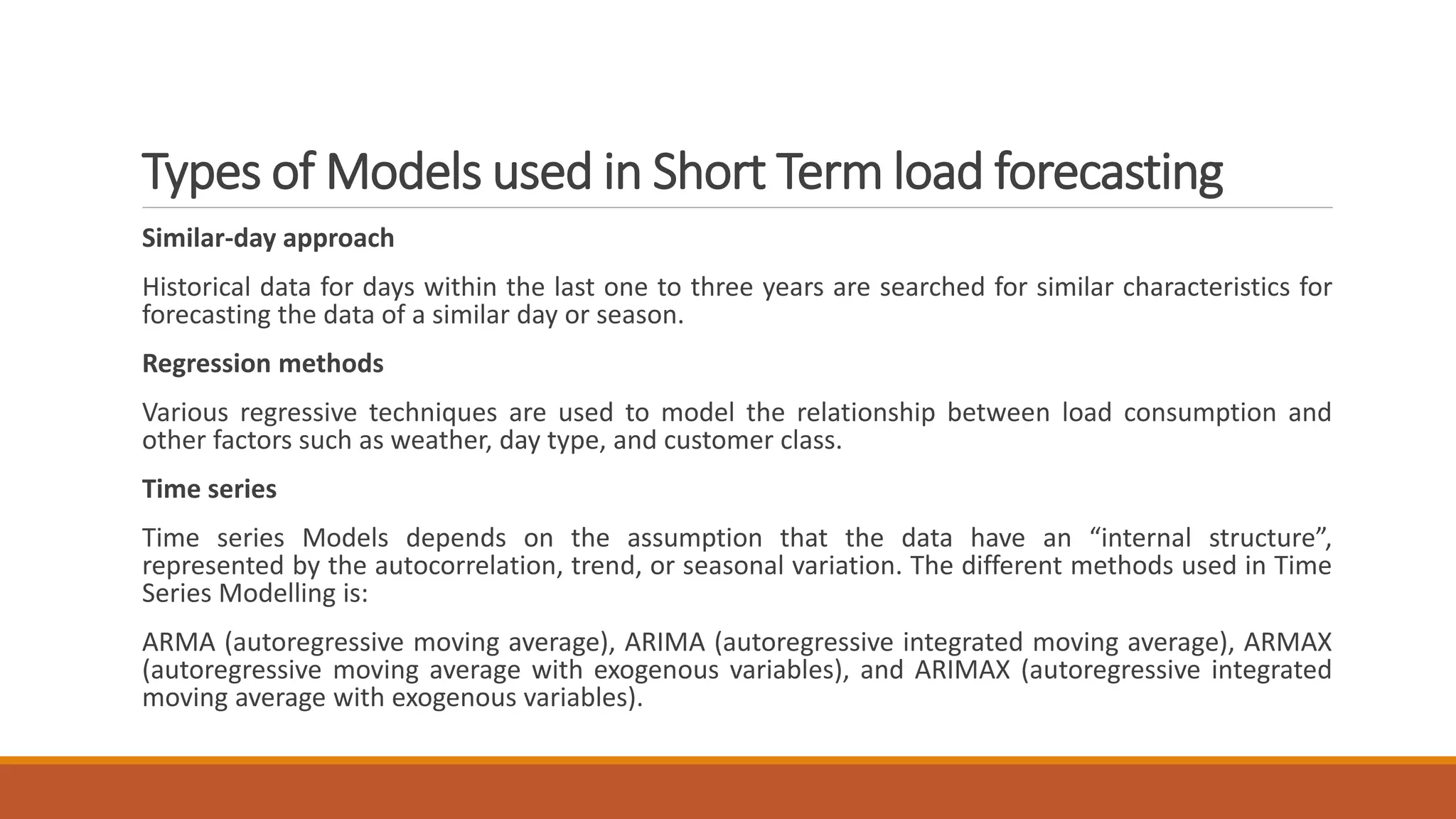 Five Most Used Load Forecasting Models Pptx