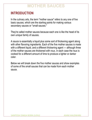 Mother Sauces | DOCX