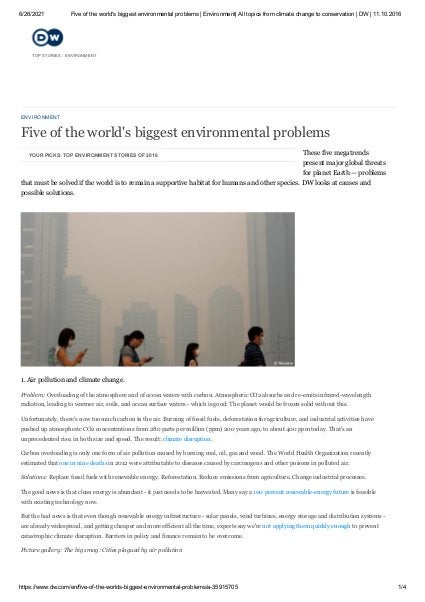 Five of the world′s biggest environmental problems _ Environment_ All ...