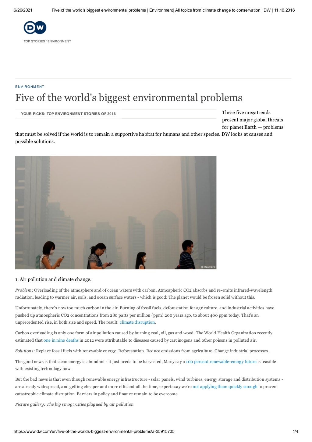 Five of the world′s biggest environmental problems _ Environment_ All ...