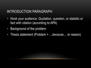 Five paragraph essay | PPTX | Books and Literature