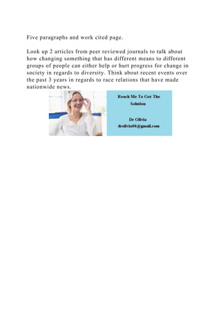 Five paragraphs and work cited page. Look up 2 articles from pe.docx