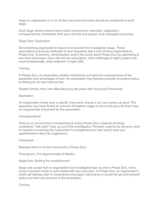 Five phases of lean roadmap | PDF