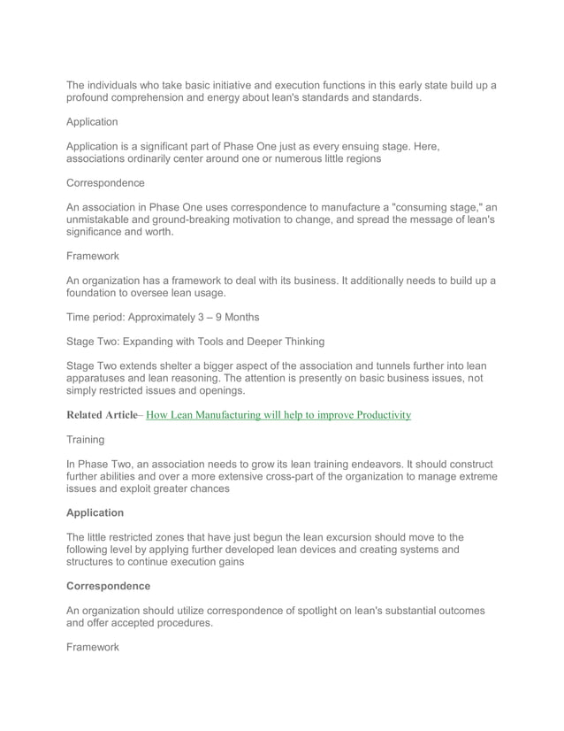 Five phases of lean roadmap | PDF