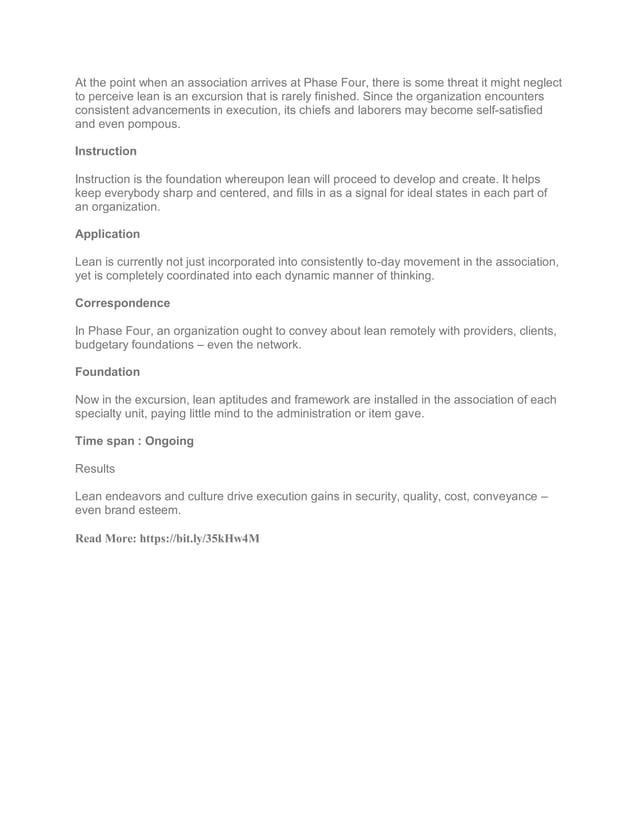 Five phases of lean roadmap | PDF