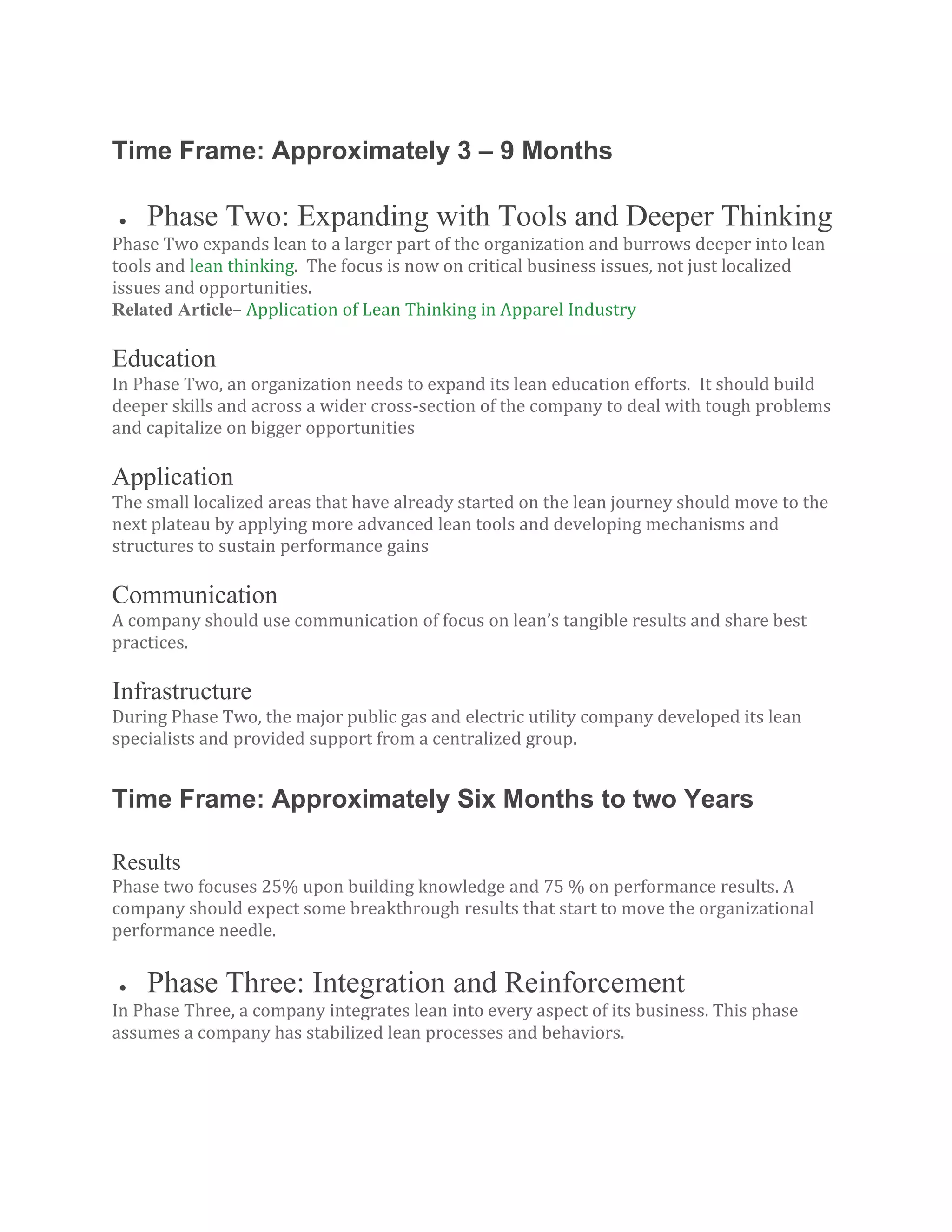 Five phases of lean roadmap | PDF