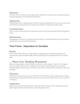 Five phases of lean roadmap | PDF
