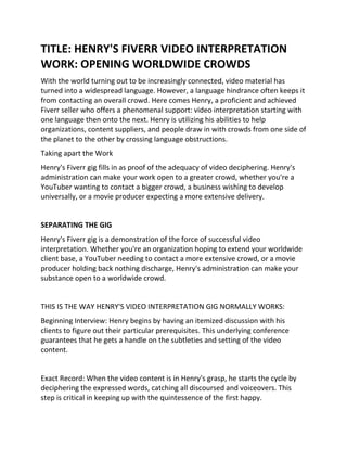 FIVERR GIG ON VIDEO TRANSLATION BY HENRY ONOCHIE.docx
