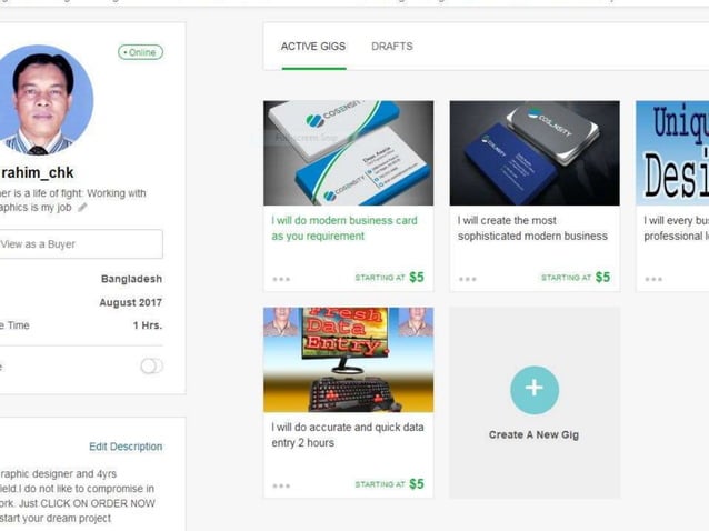 Rahim Fiverr gig presentation | PPT