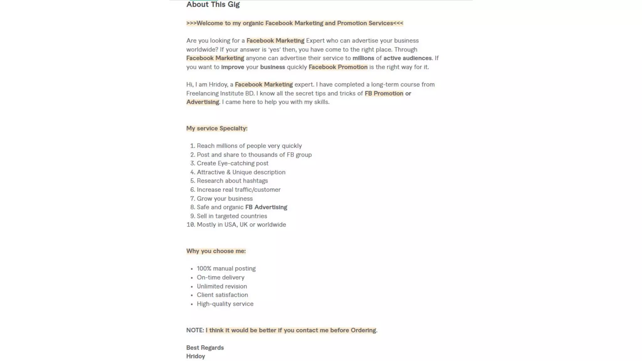 Fiverr marketing gig | PPT