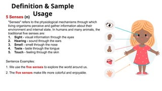 FIVE SENSES what are they and why do we have them | PPTX
