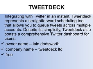 Five social media scheduler tools | PPTX