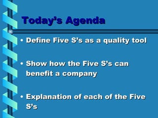 Five Ss[1] | PPT