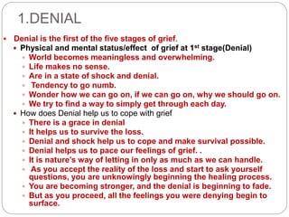 Grief-Five stages of grief-Help | PPTX