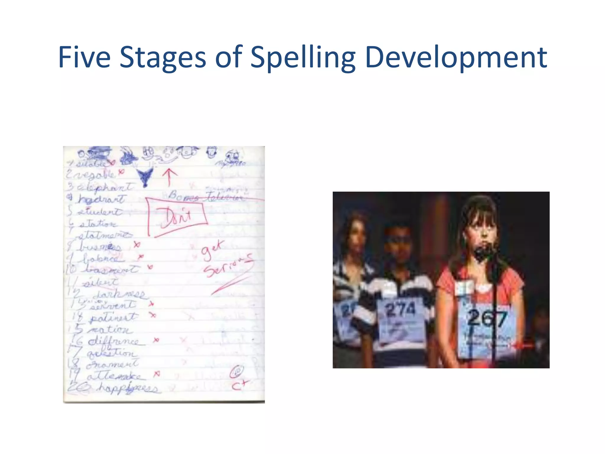 Five Stages Of Spelling Development | PPTX