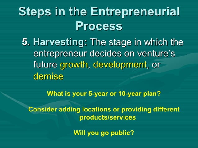 Five Stages of the Entrepreneurial Process.ppt