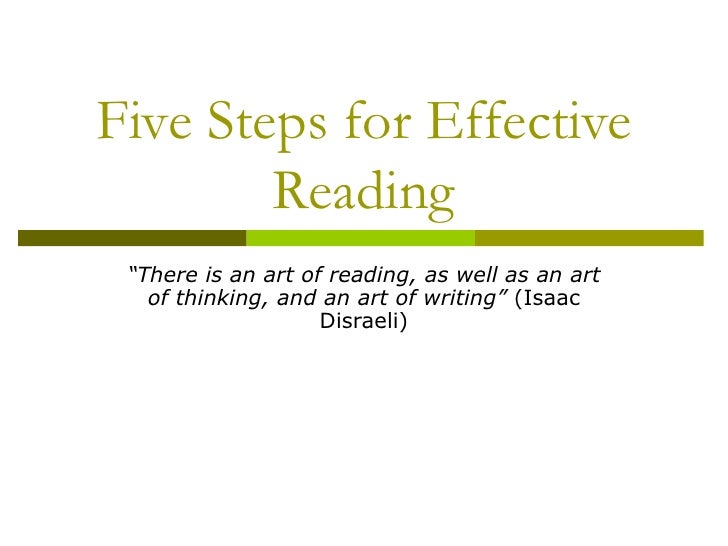 Five steps for effective reading