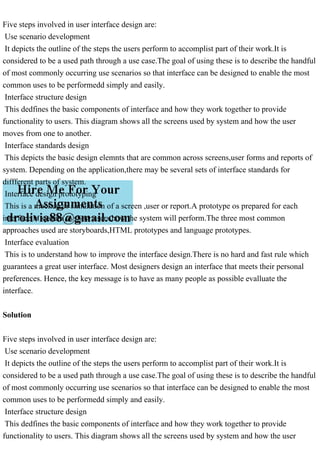 Five steps involved in user interface design are Use scenario dev.pdf | Operating Systems ...
