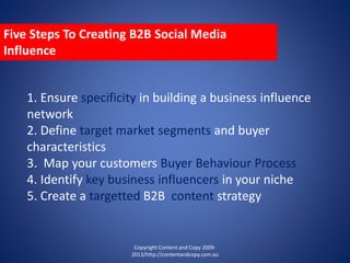 Five steps to build b2 b social media influence2015 | PPT