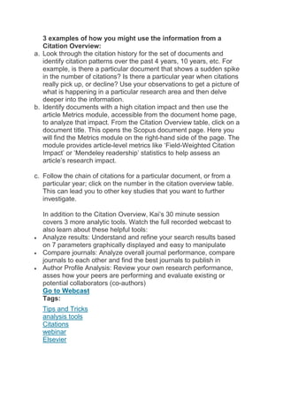 Five steps to creating a citation overview in scopus, Taghreed Al-Noor ...