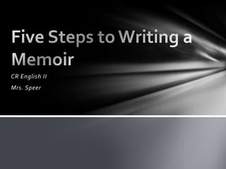 Five Steps to Writing A Memoir | PPTX