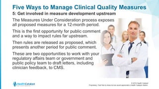 Five Strategies for Easing the Burden of Clinical Quality Measures | PPT