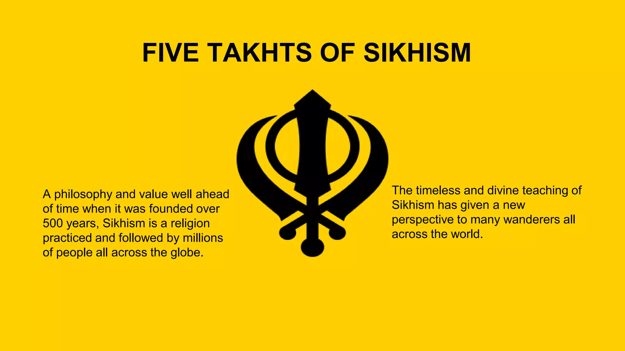 Five Takhts of Sikhism | PPTX