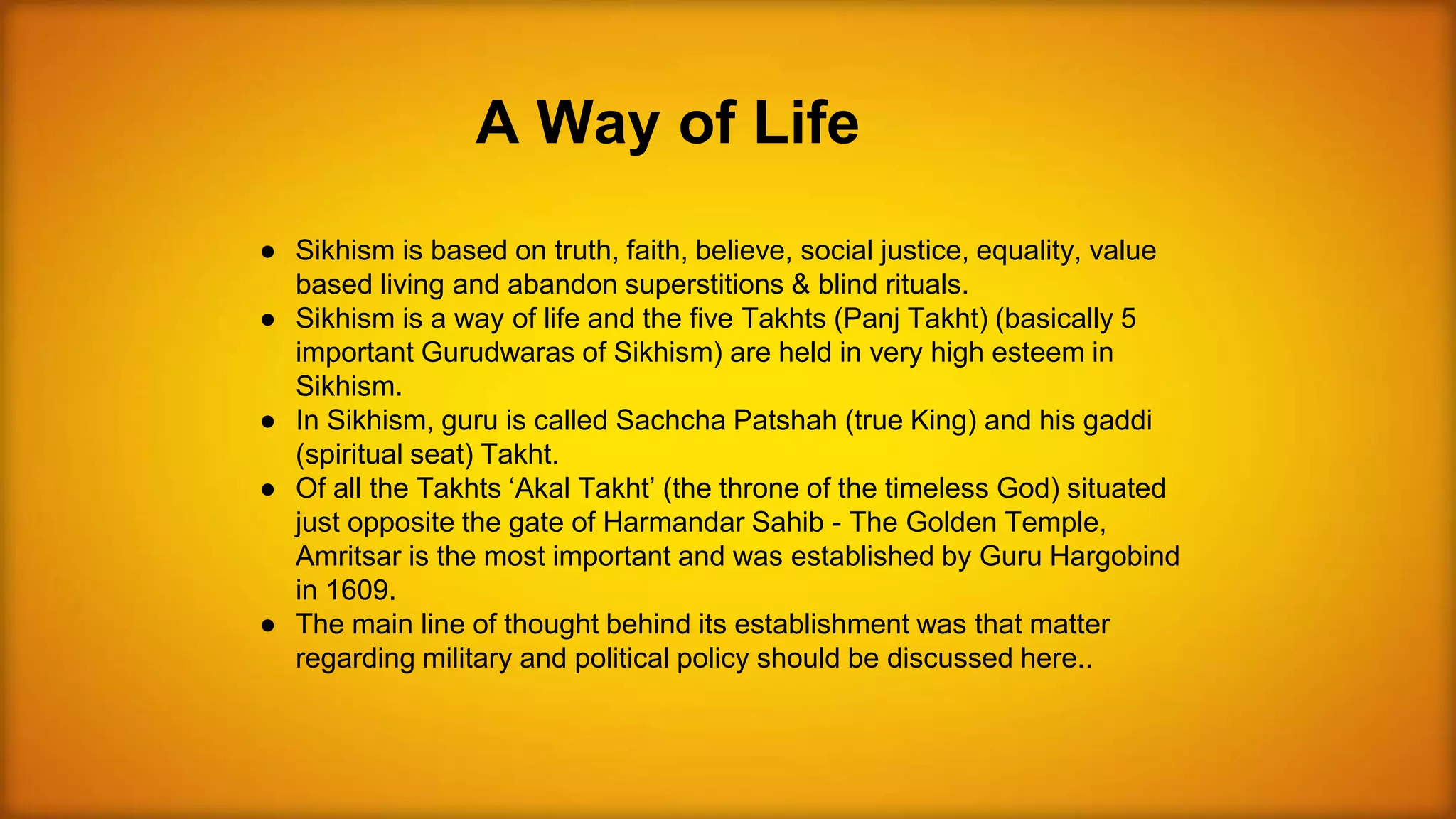 Five Takhts of Sikhism | PPTX