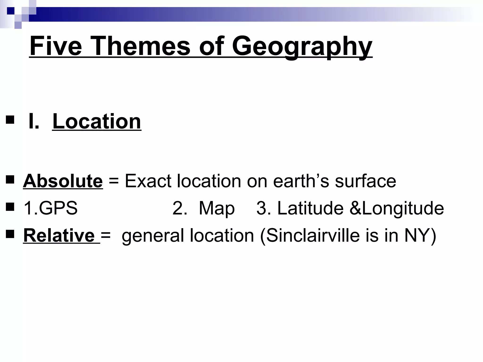 Five Themes Of Geography | PPT