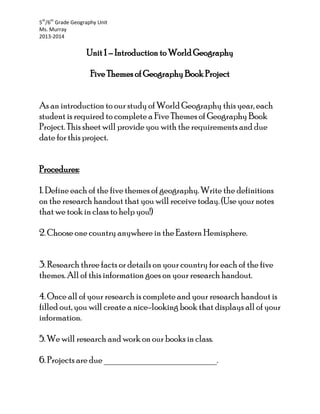 Fivethemesogeographyproject | PDF