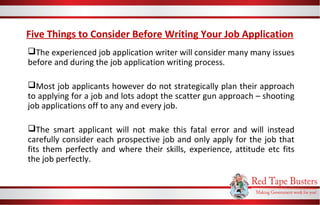 Five Things to Consider Before Writing Your Job Application | PPT