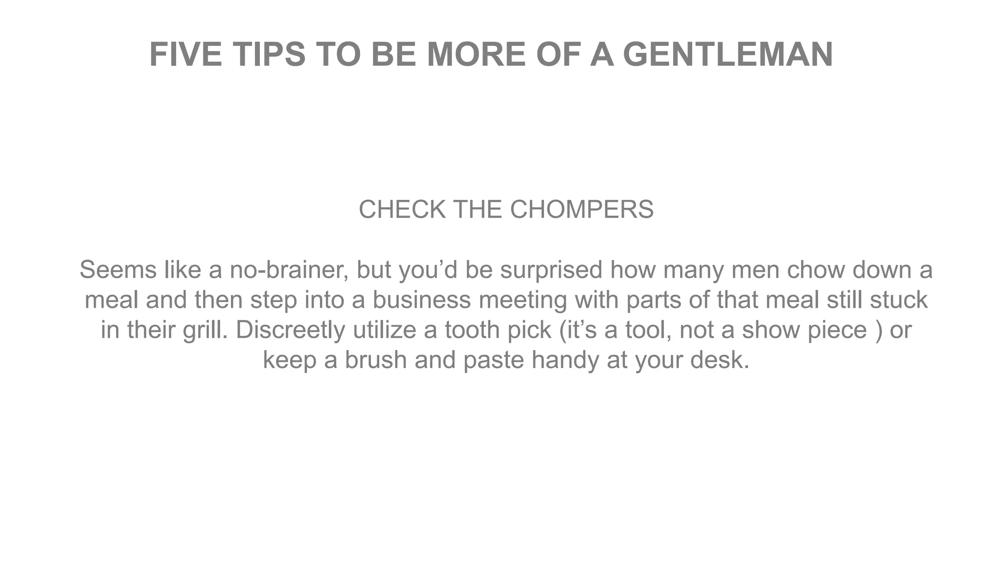 Five tips to be more of a gentleman | PPT