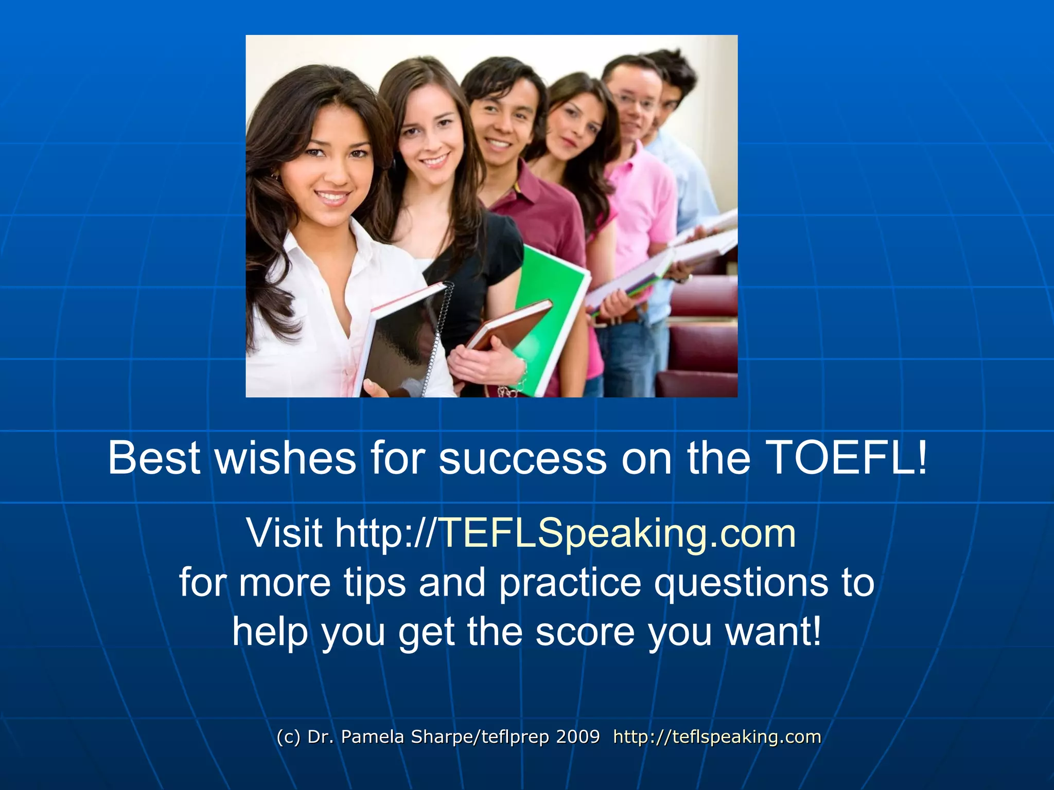 Five top tips for reading on the TOEFL® iBT Speaking section | PPT