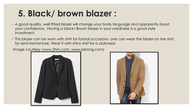 Five wardrobe essentials for style | PPT