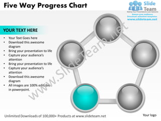 Five way progress chart powerpoint templates 0712 | PPT