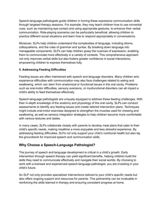 Five Ways a Speech-Language Pathologist Can Help Your Child | PDF
