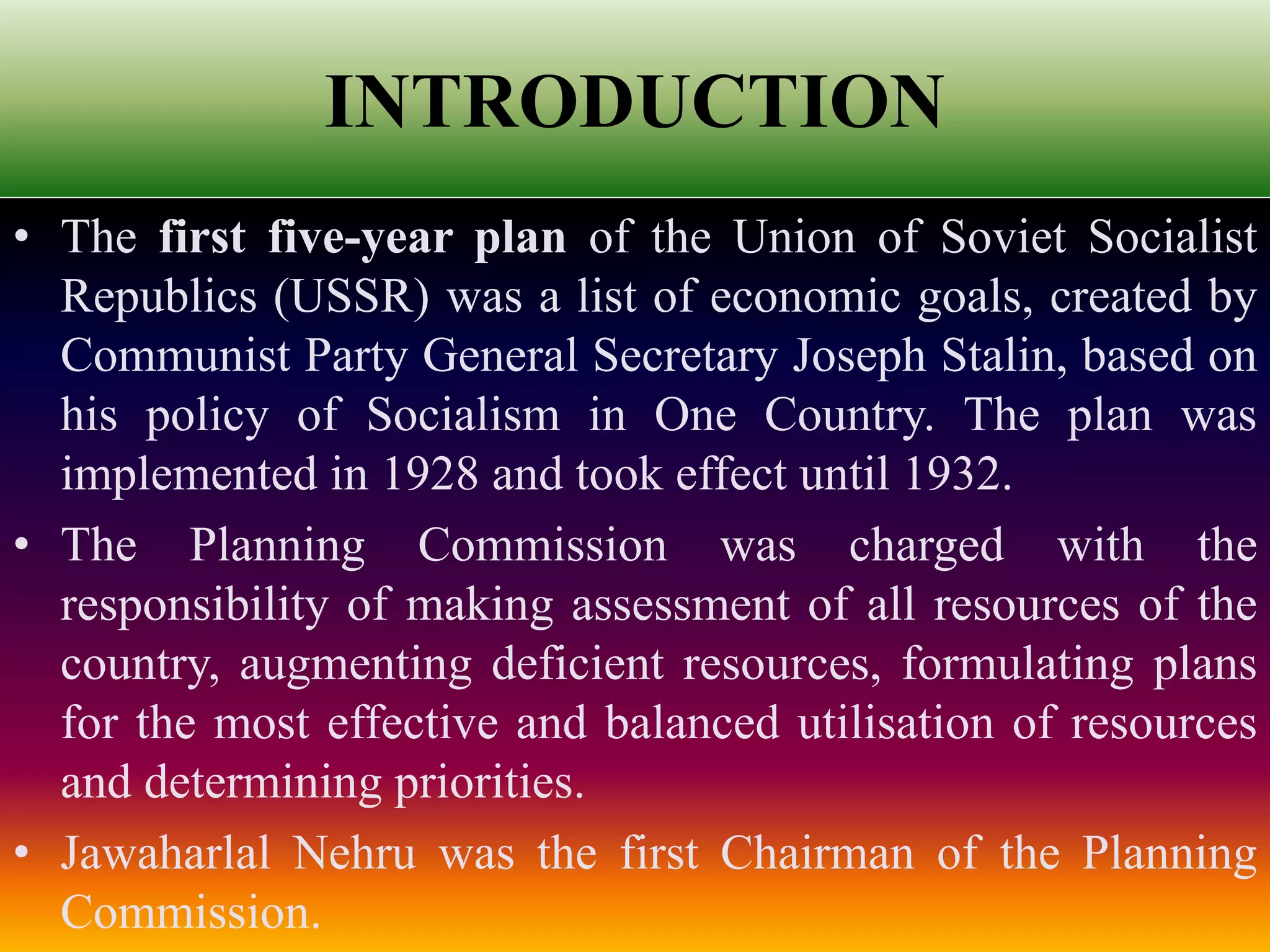 FIVE YEAR PLAN | PPTX