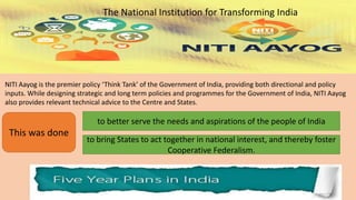 Five year plan and NITI AAYOG | PPTX